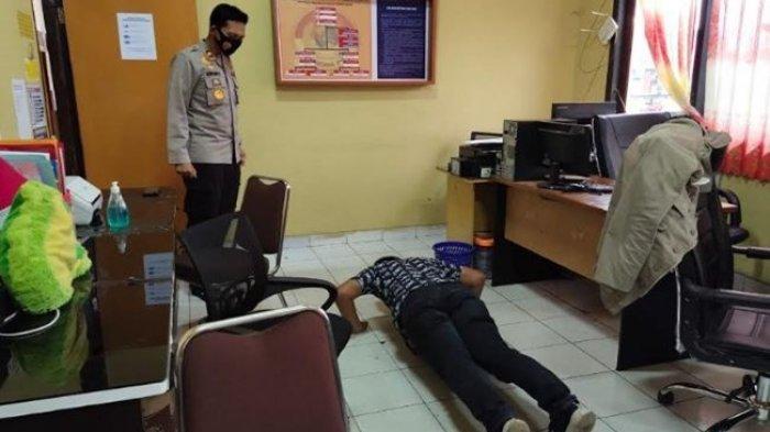 Anggota Polisi Tak Pakai Masker Di Prabumulih Disanksi Push Up Dan Lari
